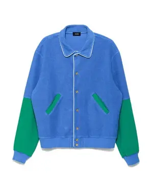 We11Done Lapel Spliced Casual Jacket - Blue
