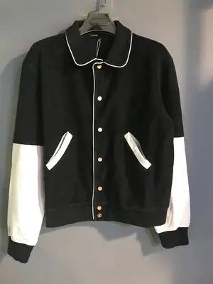 We11Done Logo Print Varsity Bomber Jacket