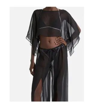 Balmain Monogram Beach Top In Chiffon