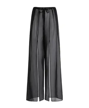 Balmain Monogram Beach Trousers In Chiffon - Black