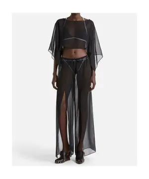 Balmain Monogram Beach Trousers In Chiffon