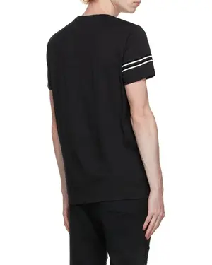 Balmain Flocked Cotton T-shirt With White Logo Print