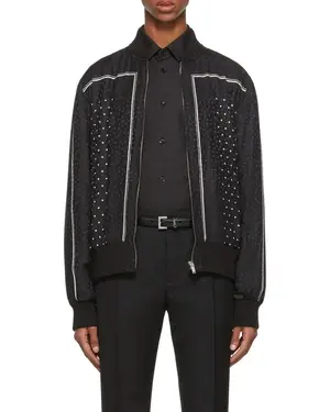 Saint Laurent Polka-dot Pattern Bomber Jacket