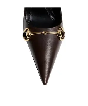 Gucci Donna Pump With Horsebit Detail - Dark Brown