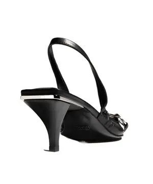 Gucci Vittoria Slingback Pumps With Horsebit Detail - Black