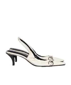 Gucci Vittoria Slingback Pump With Elastic - White