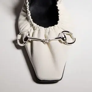 Gucci Vittoria Slingback Pump With Horsebit Detail - White