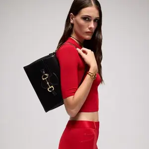 Gucci Horsebit Duomo Medium Top Handle Bag - Black