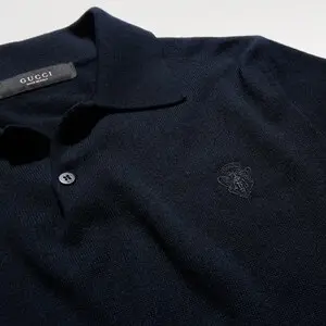 Gucci Knit Cashmere Polo Shirt With Embroidery