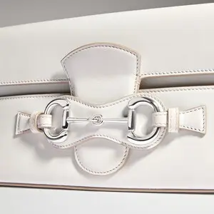 Gucci Horsebit Ristretto Medium Shoulder Bag - White