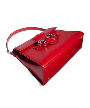 Gucci Horsebit Duomo Medium Top Handle Bag - Red