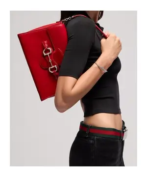 Gucci Horsebit Duomo Medium Top Handle Bag - Red