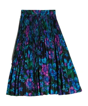 Gucci Printed Silk Crêpe De Chine Pleated Midi Skirt
