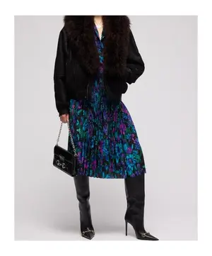 Gucci Printed Silk Crêpe De Chine Pleated Midi Skirt