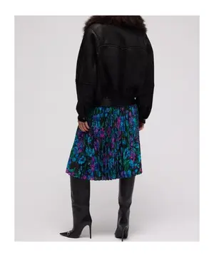 Gucci Printed Silk Crêpe De Chine Pleated Midi Skirt