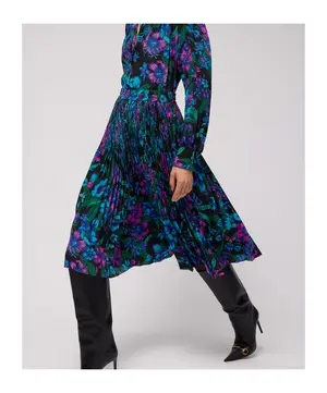 Gucci Printed Silk Crêpe De Chine Pleated Midi Skirt