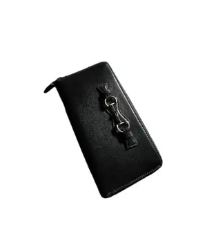 Gucci Zip Around Wallet With Horsebit - Black