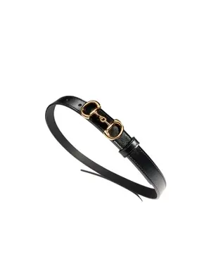 Gucci Thin Belt With Horsebit Buckle