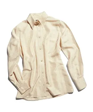 Gucci Silk Habotai Jacquard Shirt With Crest Detail
