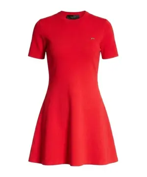 Gucci Fine Matte Viscose Short Sleeve Dress - Red