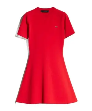 Gucci Fine Matte Viscose Short Sleeve Dress - Red