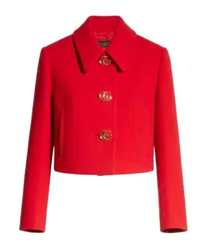 Gucci Crêpe Wool Jacket With Double G Button
