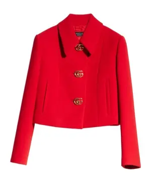 Gucci Crêpe Wool Jacket With Double G Button