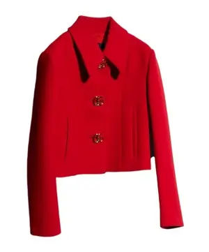 Gucci Crêpe Wool Jacket With Double G Button