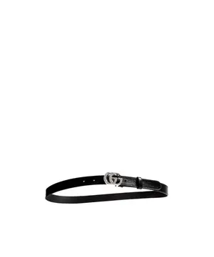 Gucci Belt With Embellished Double G Buckle - Black