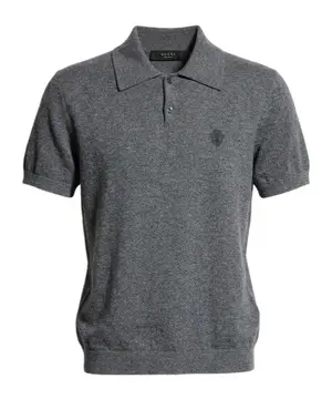 Gucci Fine Knit Polo Shirt - Grey