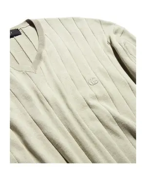 Gucci Ribbed Silk Cotton V-neck Sweater - Light Brown