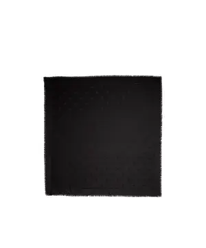 Gucci Double G Silk Wool Shawl - Black