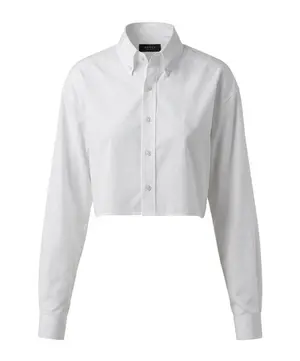 Gucci Cropped Cotton Poplin Shirt - White