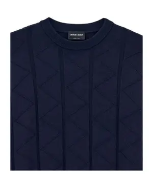 Giorgio Armani Sweater Regular Fit Chevron Virgin Wool