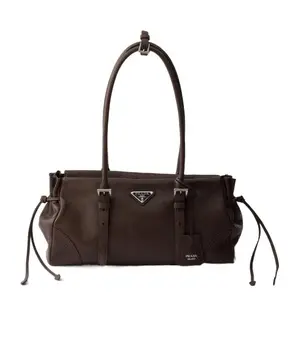 Prada Bonnie Medium Shoulder Bag - Cocoa