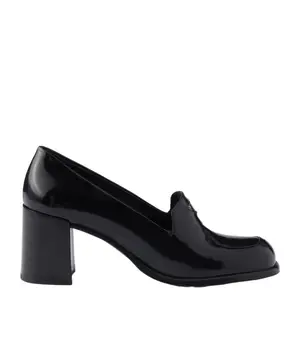 Prada Brushed Leather Loafers - Black