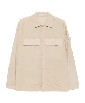 Stone Island Logo-patch Pocket Shirt - Beige