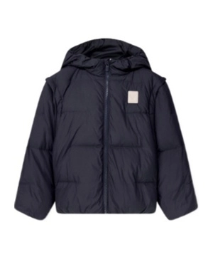 Giorgio Armani Quilted Down Jacket With Hood And Full-length Zip - Blue