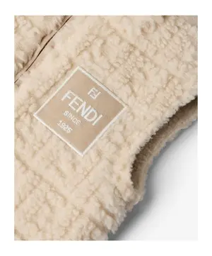 Fendi Baby Gilet In Teddy-effect Wool Fabric