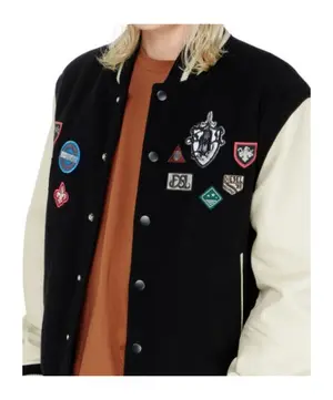 DIESEL® L-arry Patch Leather Jacket - White/black