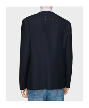 MAISON MARGIELA Open-front Collarless Jacket In Virgin Wool
