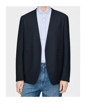 MAISON MARGIELA Lapel-free Blazer In Virgin Wool