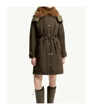 Moncler Halicte Long Down Parka - Dark Green