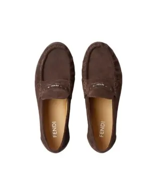 Fendi Scrunch Loafers With Logo Detailing - Brown