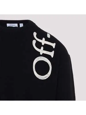 Off-White Logo-embroidered Knitted Sweater