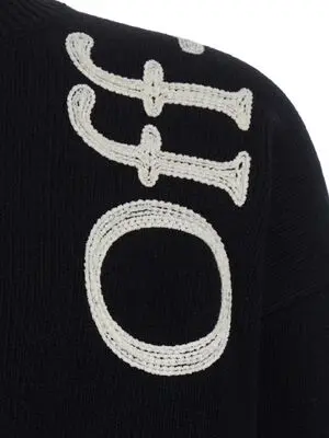 Off-White Logo-embroidered Knitted Sweater
