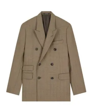 Emporio Armani Lined Blazer In Herringbone Virgin Wool