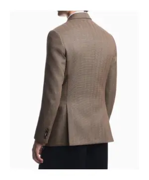 Emporio Armani Lined Blazer In Herringbone Virgin Wool