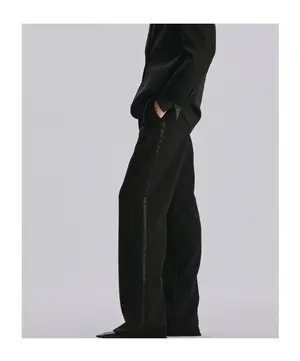 THE ROW Lind Bootcut Trousers With Satin Tuxedo Stripes