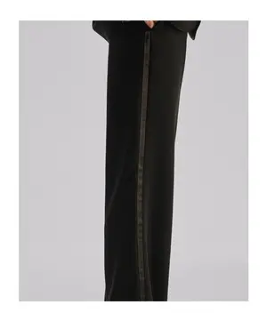THE ROW Lind Bootcut Trousers With Satin Tuxedo Stripes